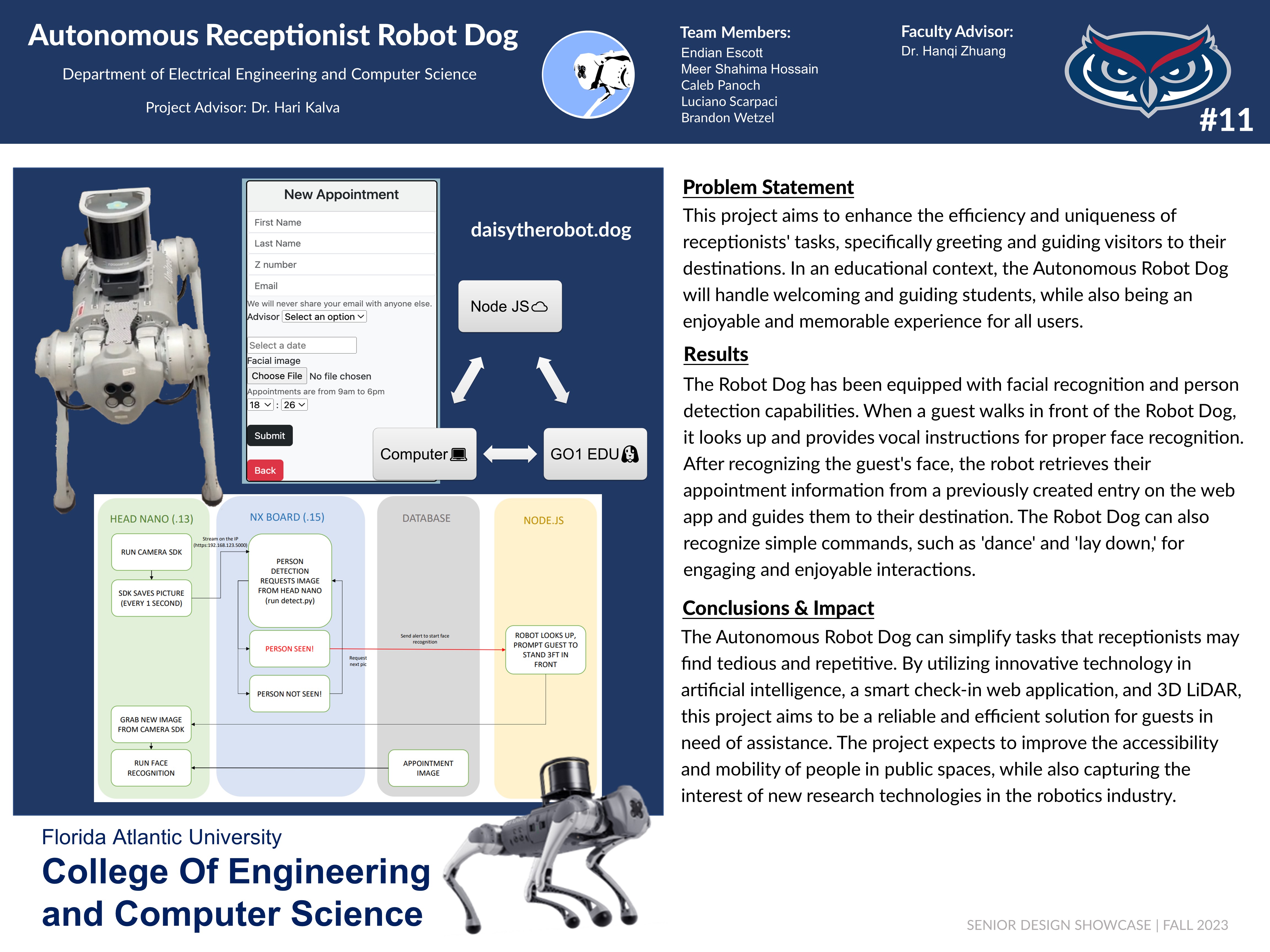 Autonomous Receptionist Robot Dog | Florida Atlantic University