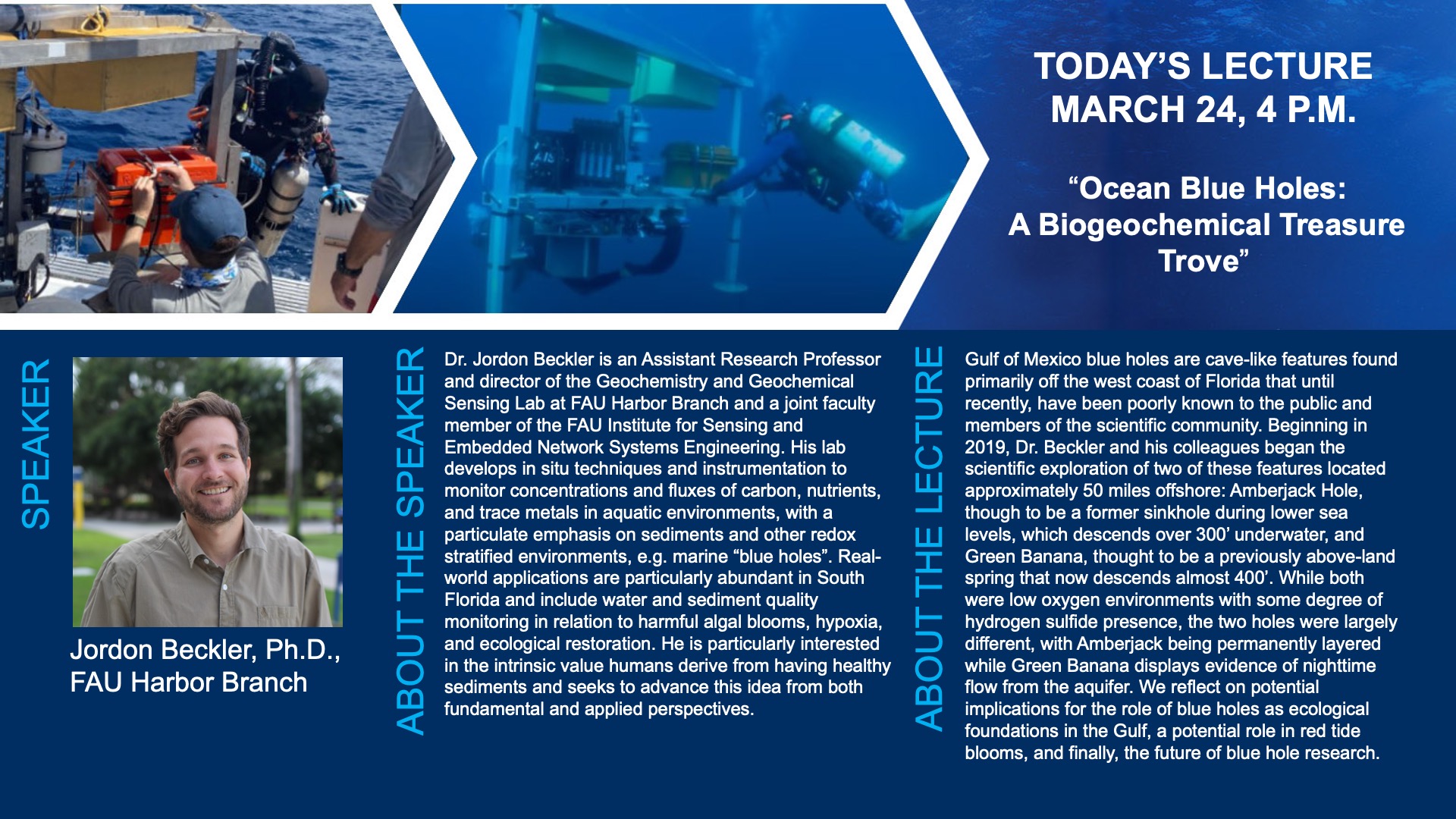 Ocean Science Lecture Series | Florida Atlantic University